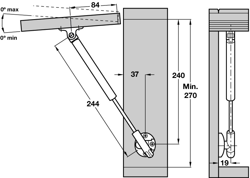 Lift Up Automatic Opening Cabinet Door Lid Stay Strut - KRABY ...
